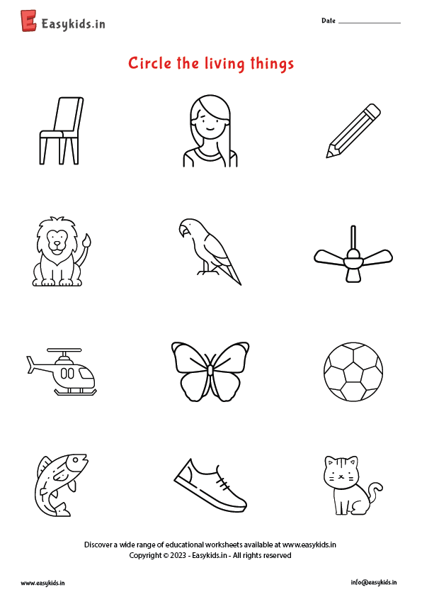 Circle The Living Things Worksheet