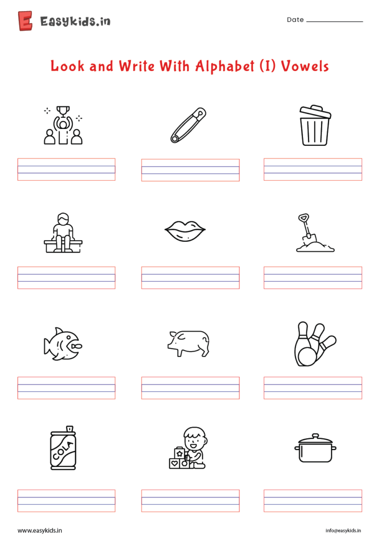 LKG English Worksheets - EasyKids.in