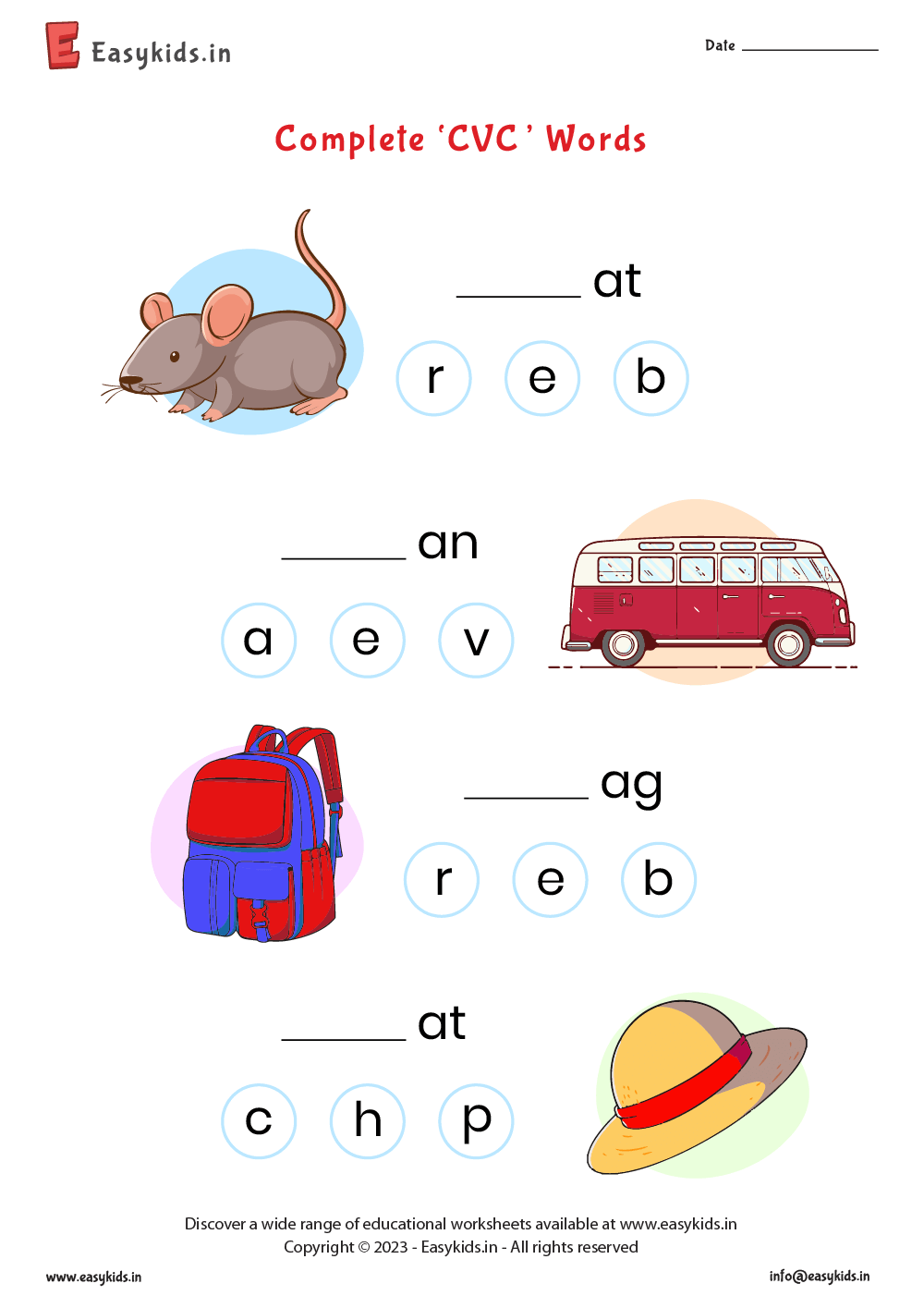 CVC Words Look At The Picture And Complete EasyKids in CVC Words Look At The Picture And Complete EasyKids in