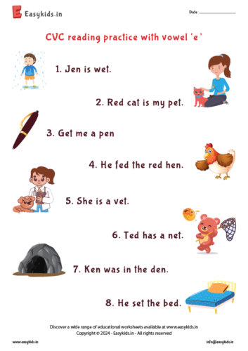 CVC Worksheet with Letter ‘o’ worksheet